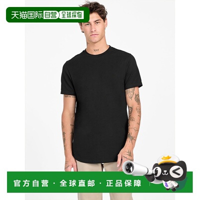 自营 guessAntor Longline T恤 - 黑色 美国奥莱直发短袖修身男装