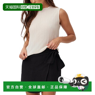 自营Bella Dahl Textured Ribbed Mock Neck Cashmere-Blend Top