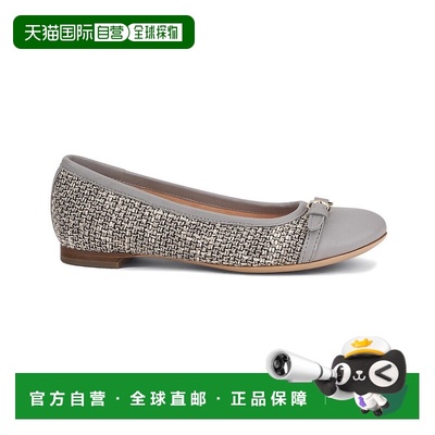 自营AGL Mae Leather Ballet Flat - silver 美国奥莱直发平底鞋