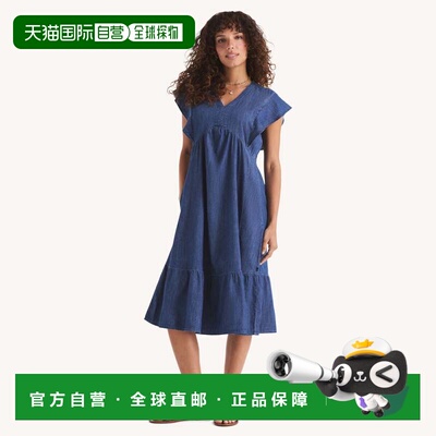 自营Nautica Womens V-Neck Midi Dress - aqua breeze 12-5409 t