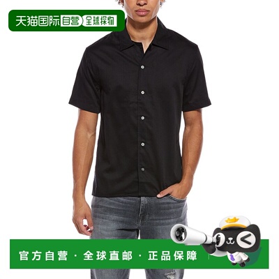 自营John Varvatos Danny Camp衬衫-黑色 美国奥莱直发