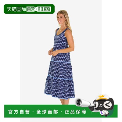 自营duffield lane夏季蓝色的露西连衣裙-海军蓝 美国奥莱直发