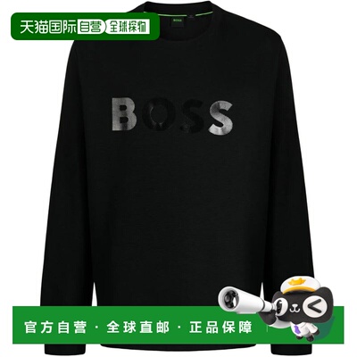 自营Hugo Boss 男士 Salbo Mirror Ncsa 001 弹力棉套头衫 - 黑色