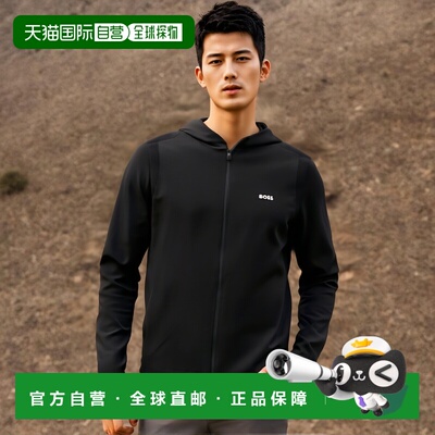 自营 Hugo Boss Men's Ever-X Full Zip Sweatshirt, Black - bla