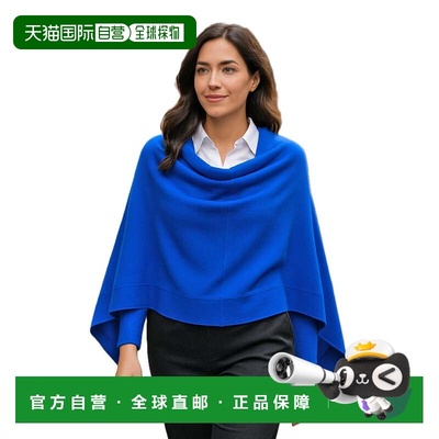 自营in2Cashmere Poncho with Textured Border - admiral blue