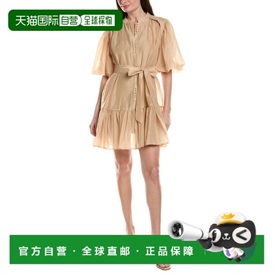 自营Beulah Short Sleeve Mini Dress - brown 美国奥莱直发