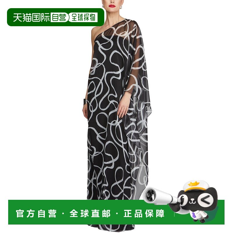 自营Halston Elodie Caftan-黑色 美国奥莱直发