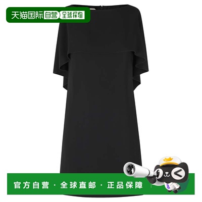 自营alberta ferretti黑色Cady粘胶混纺迷你连衣裙-黑色 美国奥莱