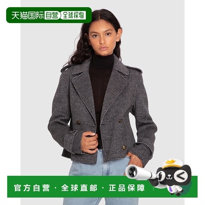 自营belle & bloomBetter Off Military Peacoat - black/white