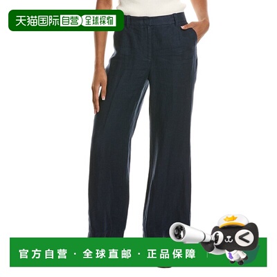 自营Elie Tahari The Ellie亚麻裤子-海军 美国奥莱直发休闲裤