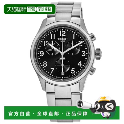 自营Tissot Chrono L 42mm黑色表盘不锈钢男士手表T116.417.11.05