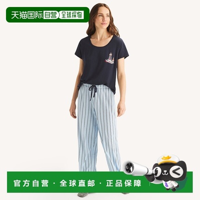 自营Nautica Womens Printed Pajama Pant Set - peacoat 美国奥