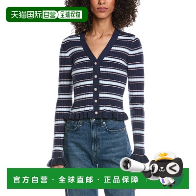 自营Laundry by Shelli Segal Ruffle Hem Cardigan - navy 美国