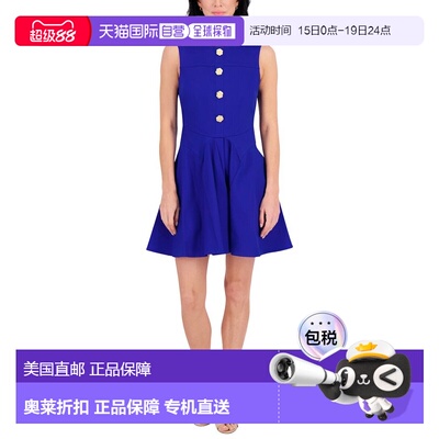 自营Kensie Stretch Denim Mini Dress - blue 美国奥莱直发吊带