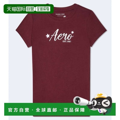 自营Aeropostale Script Star Graphic Tee - dark red 607 美国