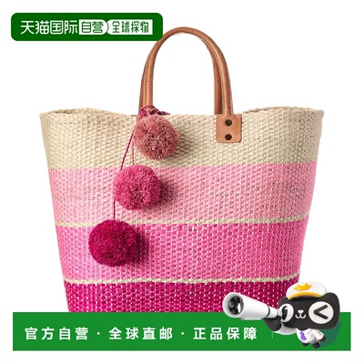 自营Mar Y Sol Samana Sisal Tote - pink 美国奥莱直发编织包