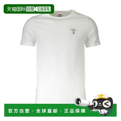 自营Aeronautica Militare Cotton Men's T-Shirt - white 美国奥