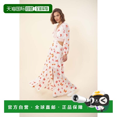 自营hale bobBluebell Embroidered Maxi Open Sides - white 美