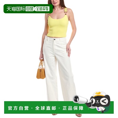 自营STAUD x Wrangler Grayson白色阔腿牛仔裤-白色 美国奥莱直发