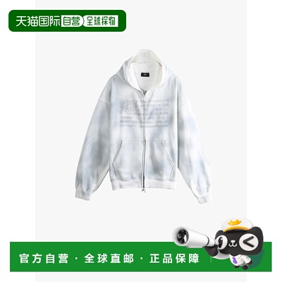 美国直邮THUG CLUB - Men Dirty Washed Old Glory Zip-Up Hoodie