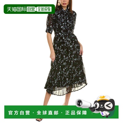 自营Gracia Scarf Neck Midi Dress - black 美国奥莱直发连衣裙