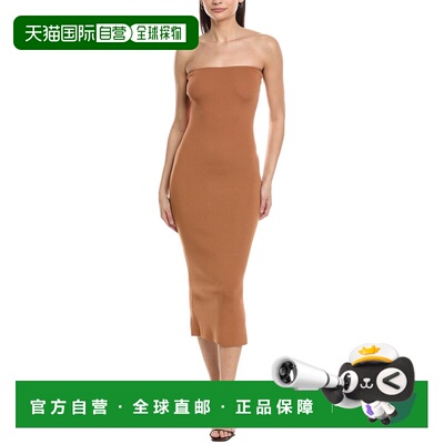 自营WeWoreWhat Bodycon Midi Dress - brown 美国奥莱直发