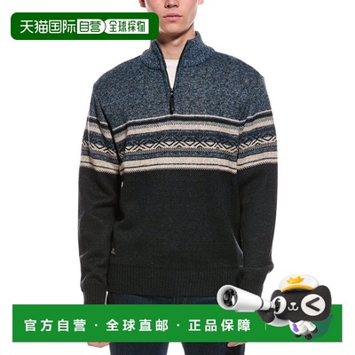 自营Point Zero Semi Fit 1/4-Zip Mock Neck Sweater - blue 美