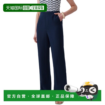自营J.McLaughlin Rita Linen-Blend Pant - navy 美国奥莱直发