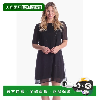 自营duffield lanePhoebe连衣裙黑色闪亮圆点-黑色 美国奥莱直发