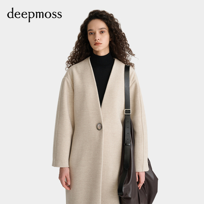 deepmossV领毛呢长大衣