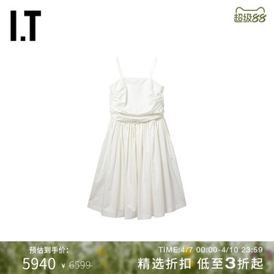 IT CDG tricot COMME des GARCONS女装纯色吊带连衣裙中长裙伞裙