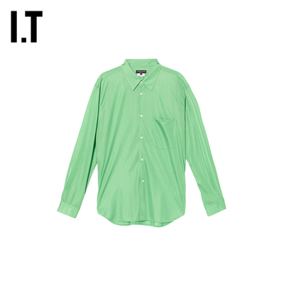 IT纯色长袖衬衫复古摩登