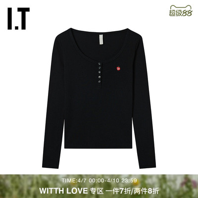 ITWITTHLOVE大圆领长袖T恤