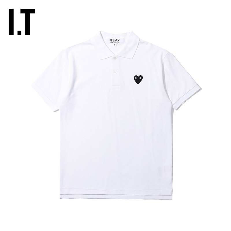IT CDG PLAY COMME des GARÇONS川久保玲男装短袖polo衫爱心刺绣