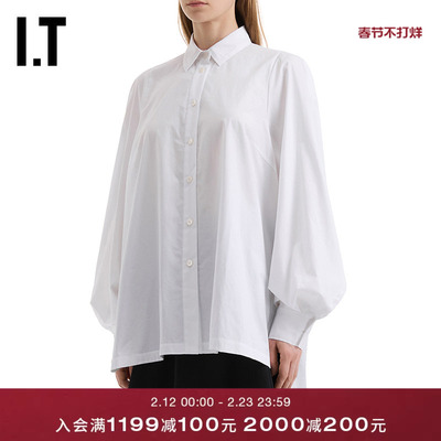 ITNagonstans灯笼袖翻领衬衫