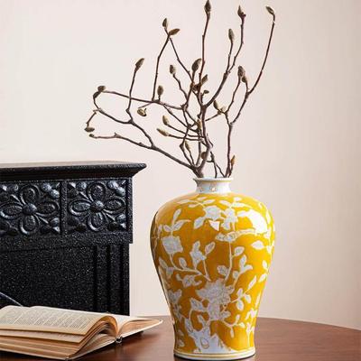 不止收纳“富贵黄兰”开 运摆件玄关客厅花瓶花器发财黄新中式摆