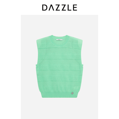 【奥莱专供】DAZZLE 地素奥莱毛衫无袖绿色针织背心