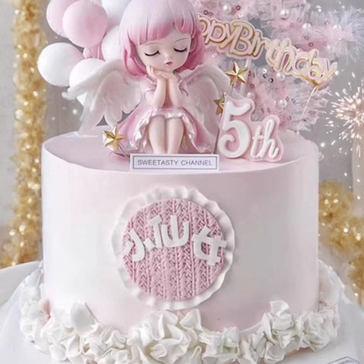 蜜雪儿公主蛋糕装饰摆件可爱女孩翅膀C