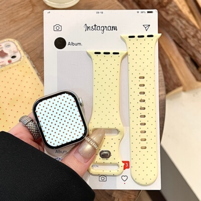 小波点适用iwatchs11/10苹果手表表带Ultra硅胶Applewatchs9/8/7