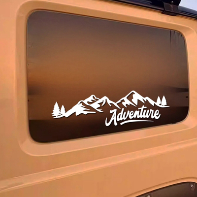 山峰树林图案Adventure个性冒险主题车贴 创意车身装饰户外装饰贴