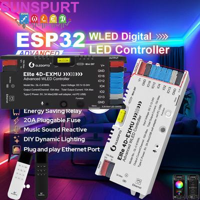 以太网WLED以太网SPI可寻址幻彩灯带2812 SK6812PWM Matter控制器