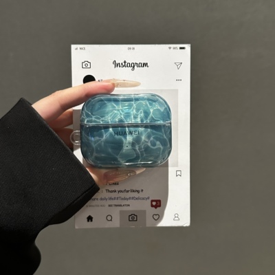 水波纹适用于FreeBuds6i耳机保护套苹果AirPods4创意新款高级感Freebudsse3/SE2简约小众Freeclip2