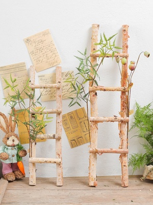 幼儿园装饰实木阶梯田园风格自然角落商店展示拍摄道具斯堪的纳维