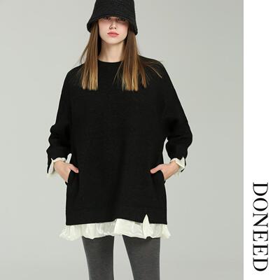 拼接宽松休闲百搭时尚卫衣连衣裙