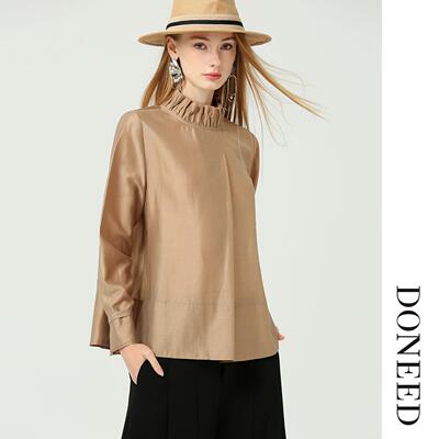 荷叶边领宽松文艺感简约优雅衬衫