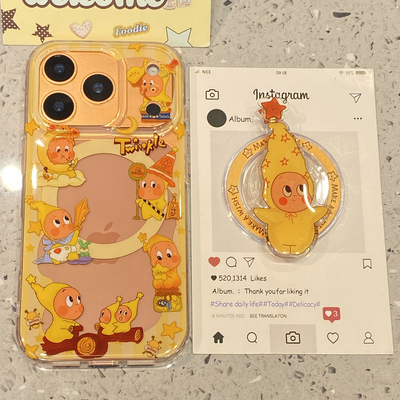 趣味卡通跷跷板星星人适用于iphone17promax手机壳苹果16保护套14磁吸支架13全包新款15pro超火max个性手机套