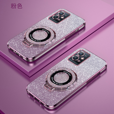 vivoY33s渐变闪粉手机壳高端时尚步步高Y33e高级感潮牌新款学生创意磁吸支架超薄软壳简约电镀防摔保护适用于