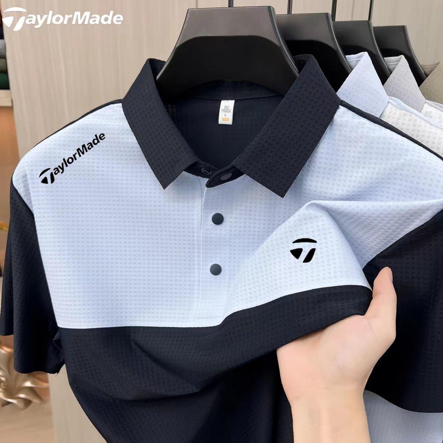 TaylorMade泰勒梅高尔夫男士短袖POLO衫夏季户外运动凉感冰丝T恤
