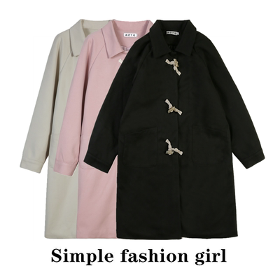 牛角扣呢大衣秋冬夹棉毛呢外套