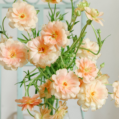 蝴蝶洋牡丹花毛茛珠光高级感